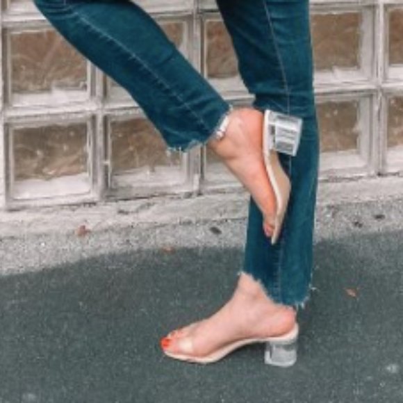 JustFab | Shoes | Chloe Clear Heeled Sandal | Poshmark